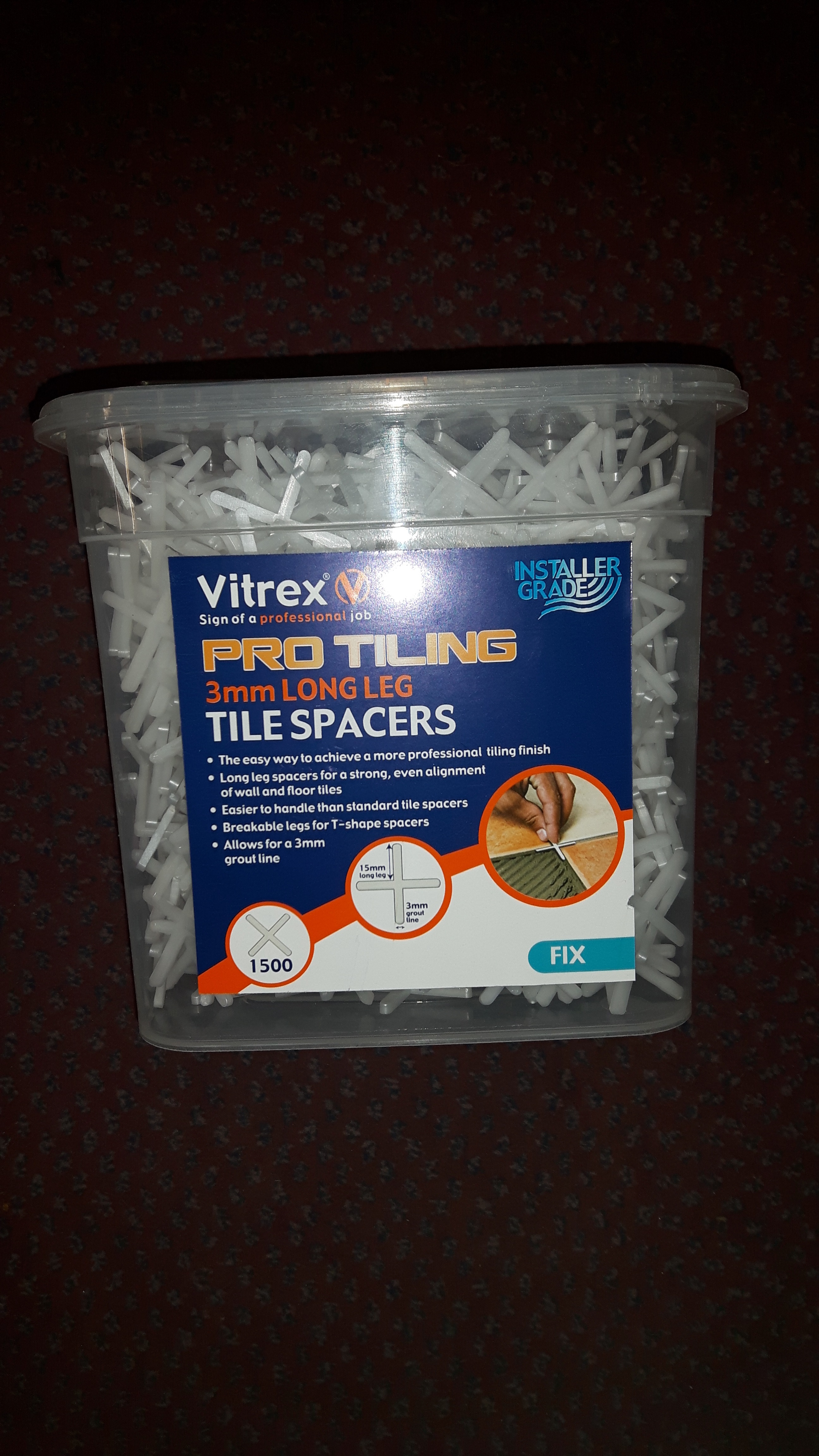 250mm x 3mm Tile Spacers | Tommy Tiler